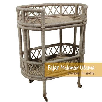 Wicker Rattan trolley | indonesian rattan baskets